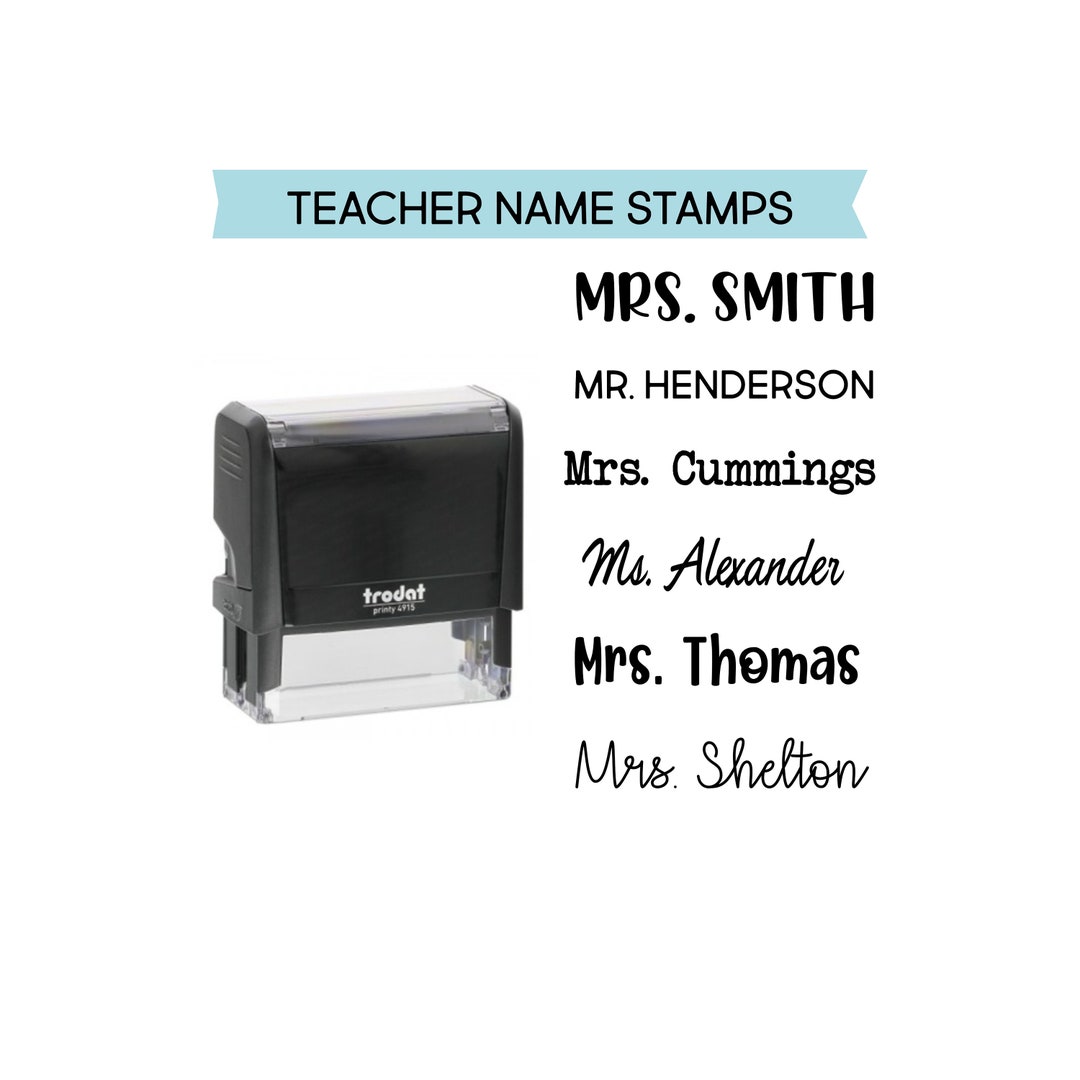 Personalized Teacher Name Stamp Teacher Signature Stamper Self Inking ...