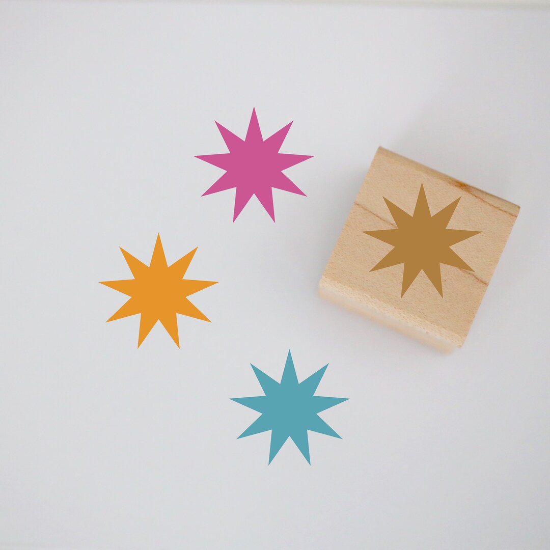 Star Mini Rubber Stamp Tiny Stamp Mini Stamp Star Stamp Starburst Stamp ...