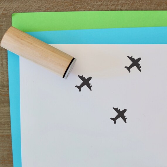 Airplane Rubber Stamp Airplane Mini Stamp Kids Stamp | Etsy