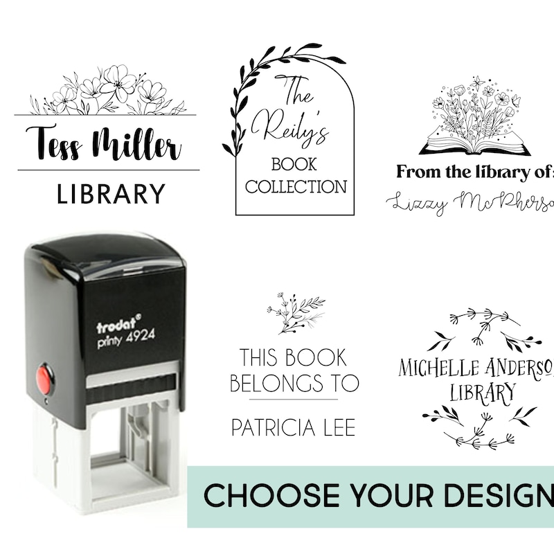 Library Stamp - Etsy