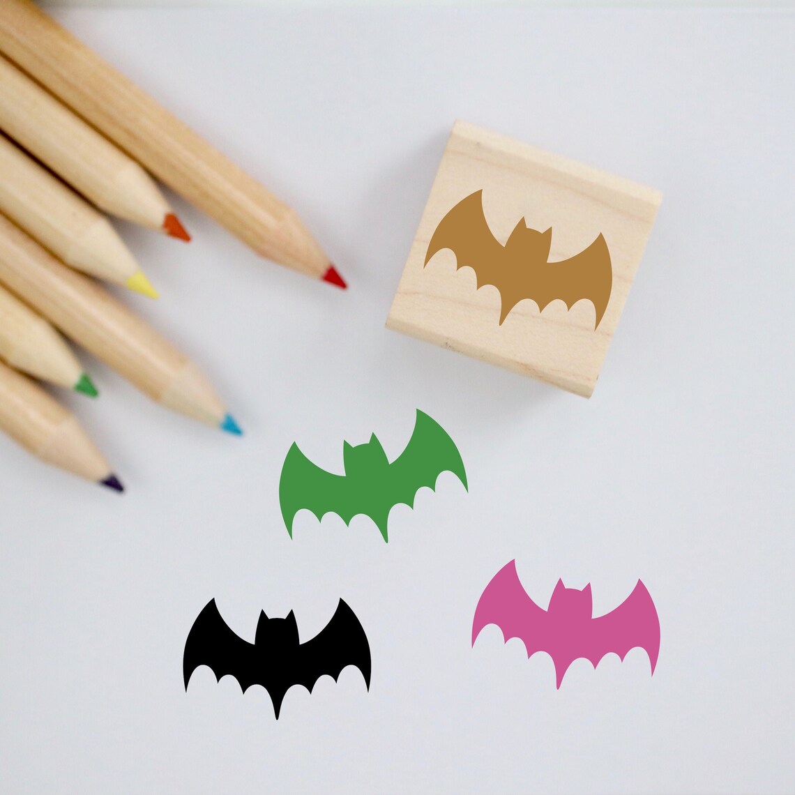 Bat Mini Rubber Stamp Tiny Stamp Mini Stamp Bat Stamp 1 Inch | Etsy