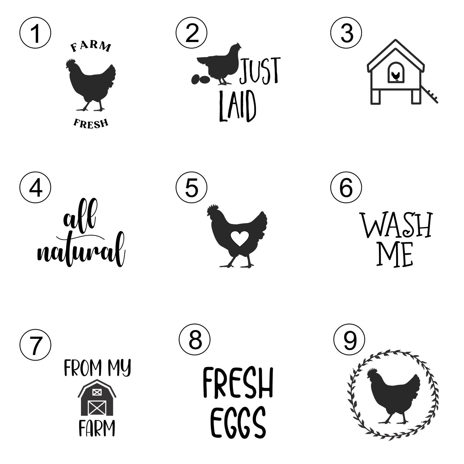 Choose 2 Egg Stamps Mini Egg Stamp Homesteading Farm Stamp Egg Marking ...
