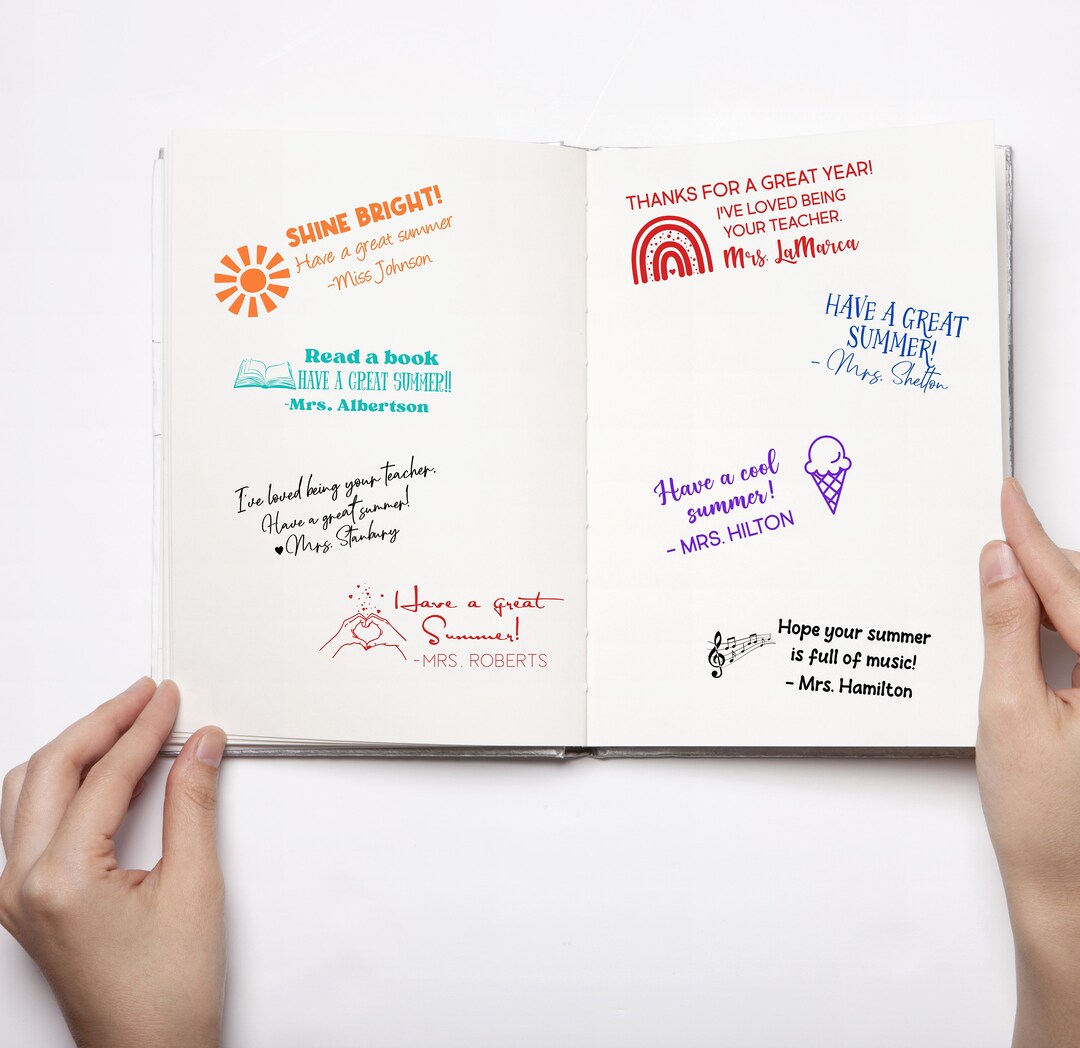 Teacher Yearbook Stamp Yearbook Signature Have a Great Summer Teacher ...