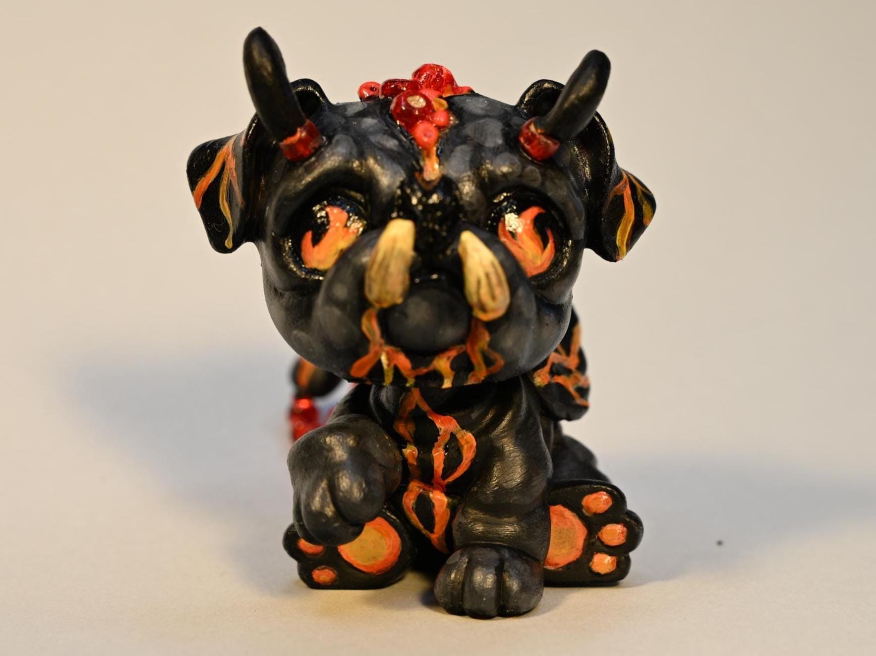 OOAK Littlest Pet Shop Custom Devil/demon Bulldog (glows Under ...