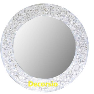 Handmade Bone Inlay Carving Floral Pattern Mirror Frame With Free ...