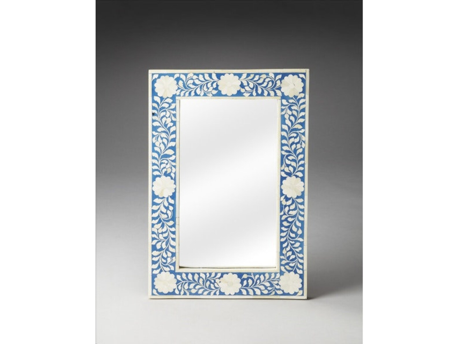 Handmade Bone Inlay Floral Pattern Mirror Frame/ With Free Mirror/ Wall ...