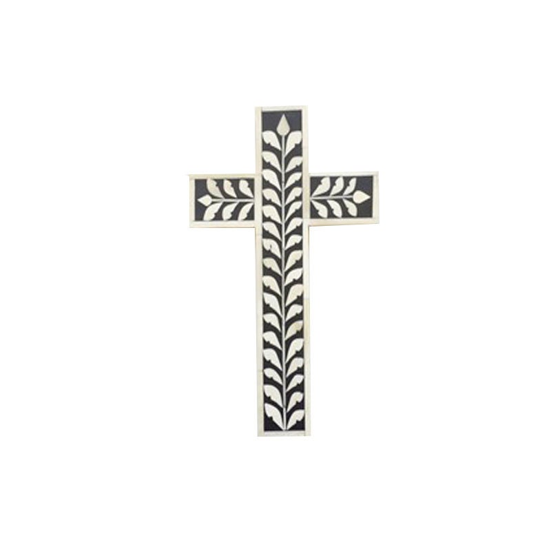 Handmade Bone Inlay Leaf Patterned Wall Cross/ Holy Cross - Etsy