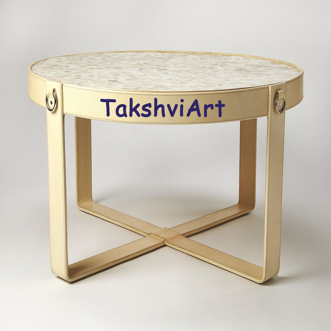 Handmade Mother of Pearl Inlay Designer Round Coffee Table - Etsy