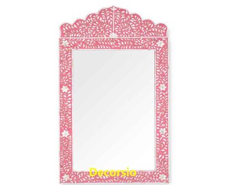 Mother of Pearl Inlay Scalloped Mirror Pink - Etsy