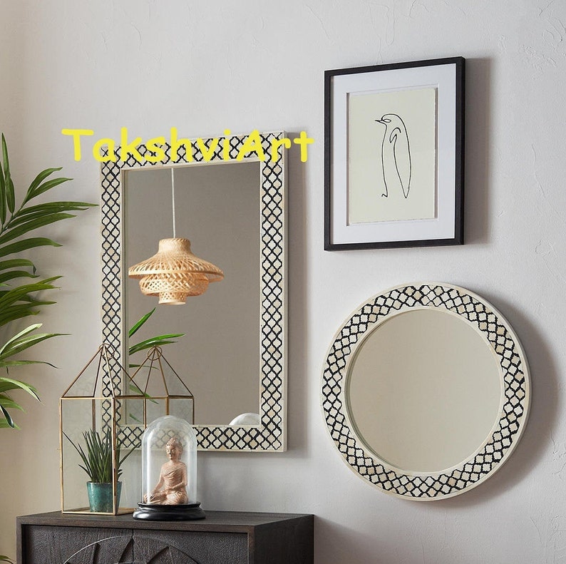 Handmade Bone Inlay Moroccan Patterned Mirror Frame With Free - Etsy