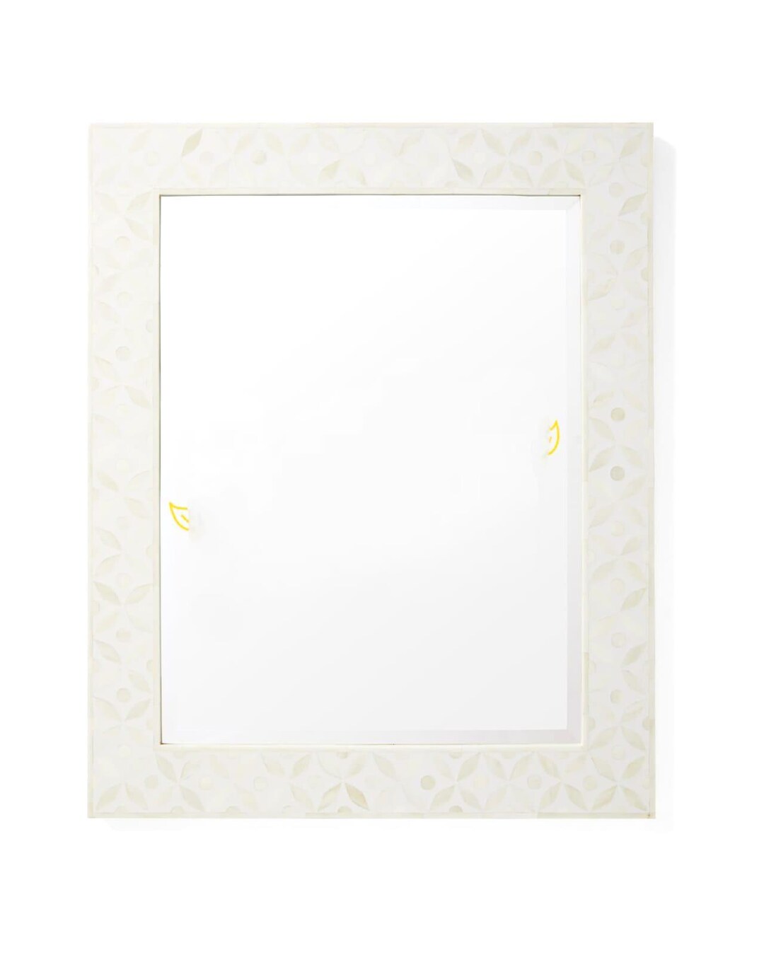 Handmade White Bone Inlay Mirror Frame: Leaf Pattern, 50x20 - Etsy