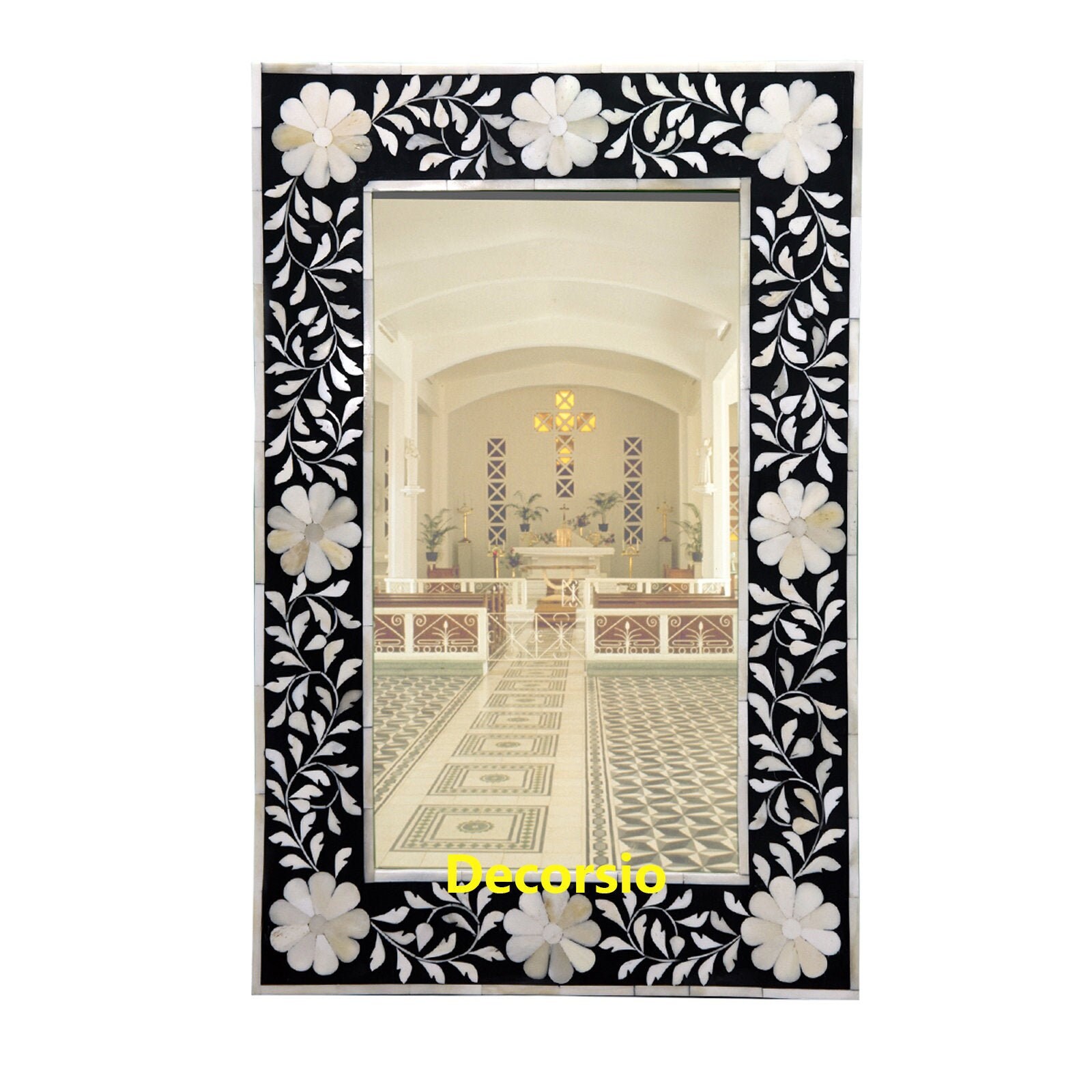 Handmade Bone Inlay Floral Pattern Mirror Frame With Free Mirror - Etsy