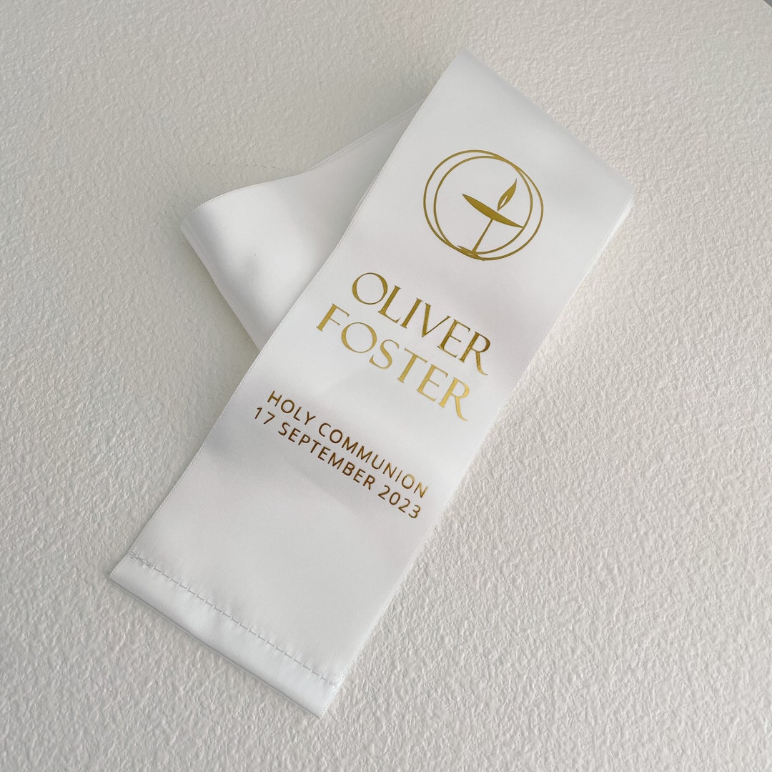 Single Side Satin Holy Communion Stole | Baptism Sash | Sacramental ...