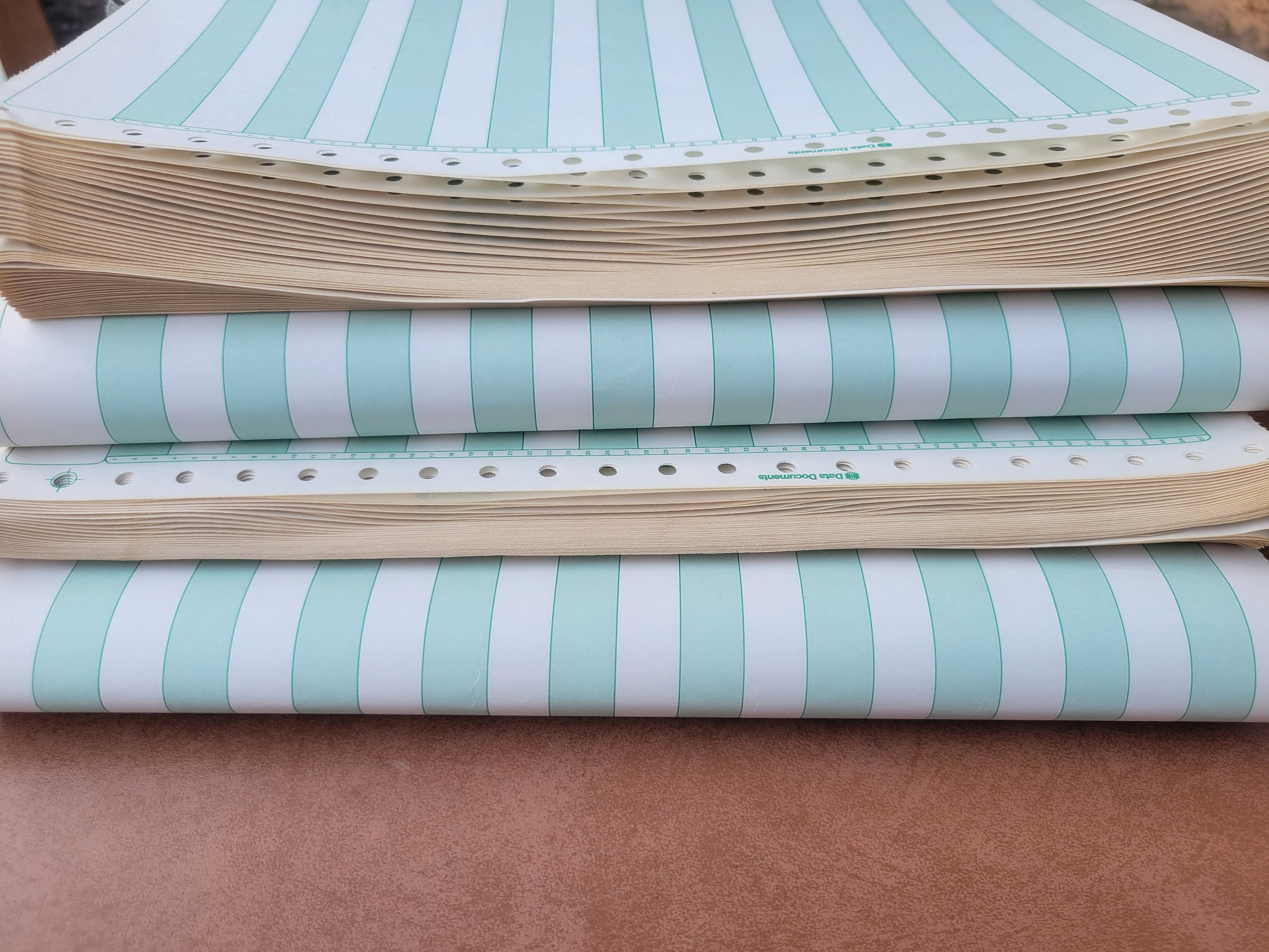 VINTAGE Green and White Stripe Continuation Computer Paper - Etsy