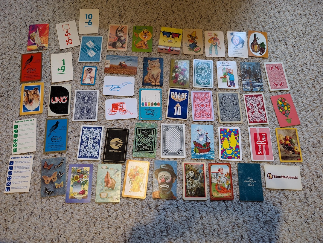 Bundle of 50 Playing Cards, Mostly Vintage No Repeats - Etsy