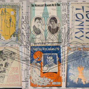 30 Antique Music Page Covers From 1900-1924, Lovely Photos, WWI ...