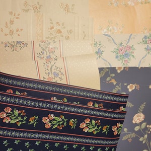 18+ Sheets of Vintage Wallpaper, 2 of Each of 6 Patterns; and a Few ...