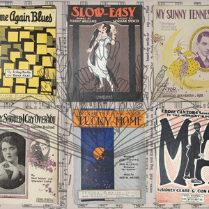30 Antique Music Page Covers From 1900-1924, Lovely Photos, WWI ...