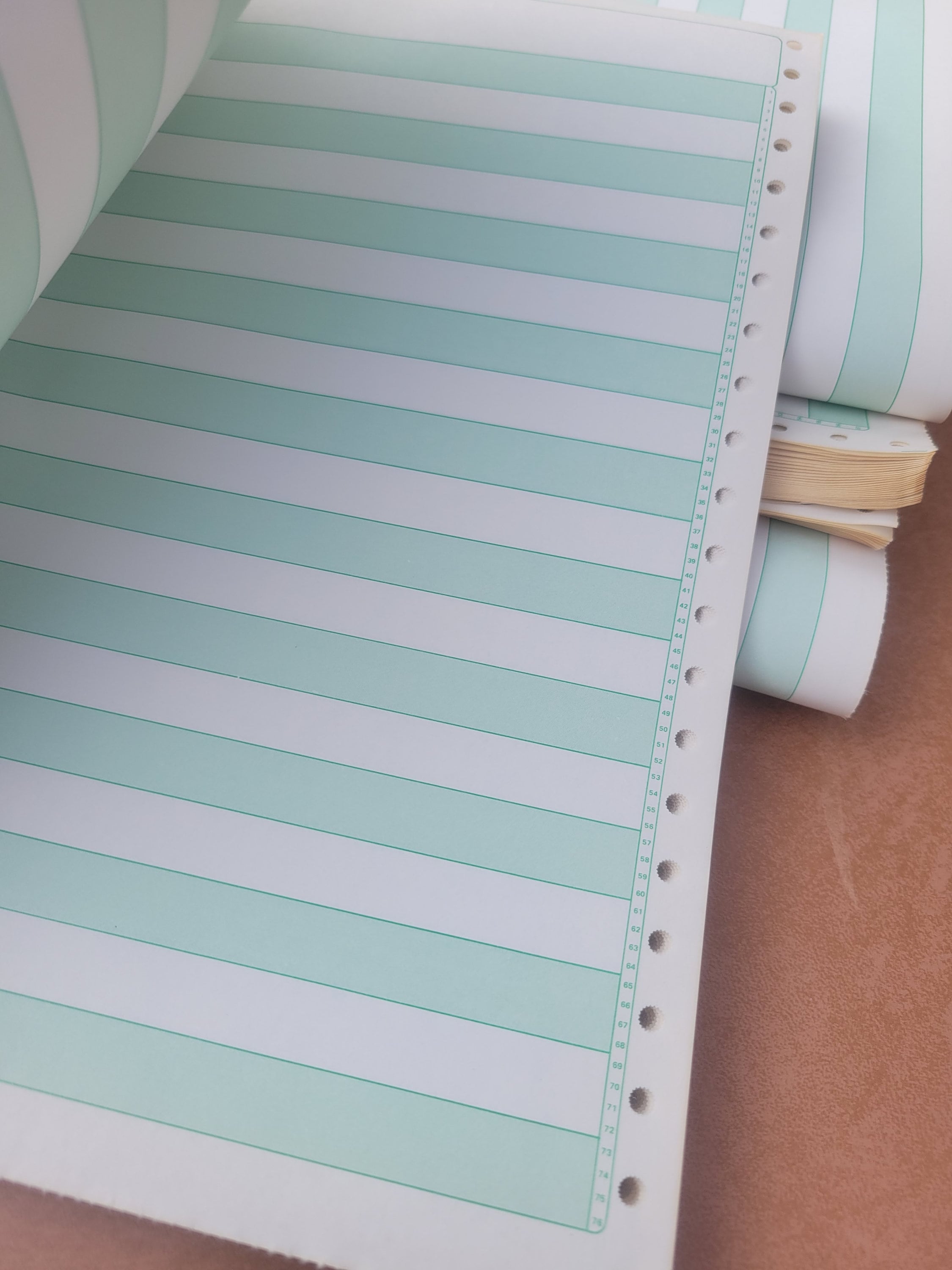 VINTAGE Green and White Stripe Continuation Computer Paper - Etsy