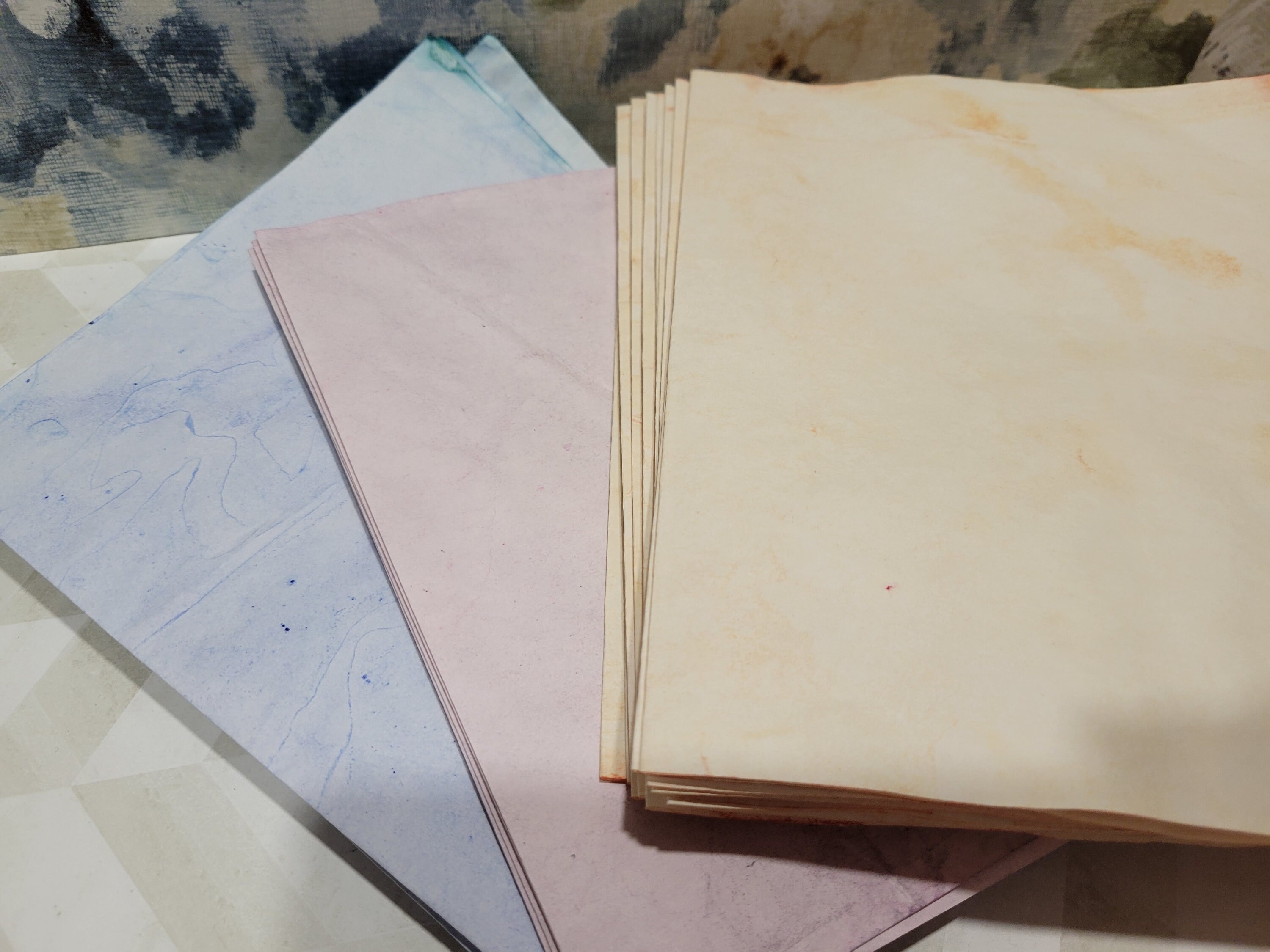 Watercolor Dyed Paper, Junk Journals, 11x14 Legal Size - Etsy