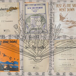 30 Antique Music Page Covers From 1900-1924, Lovely Photos, WWI ...