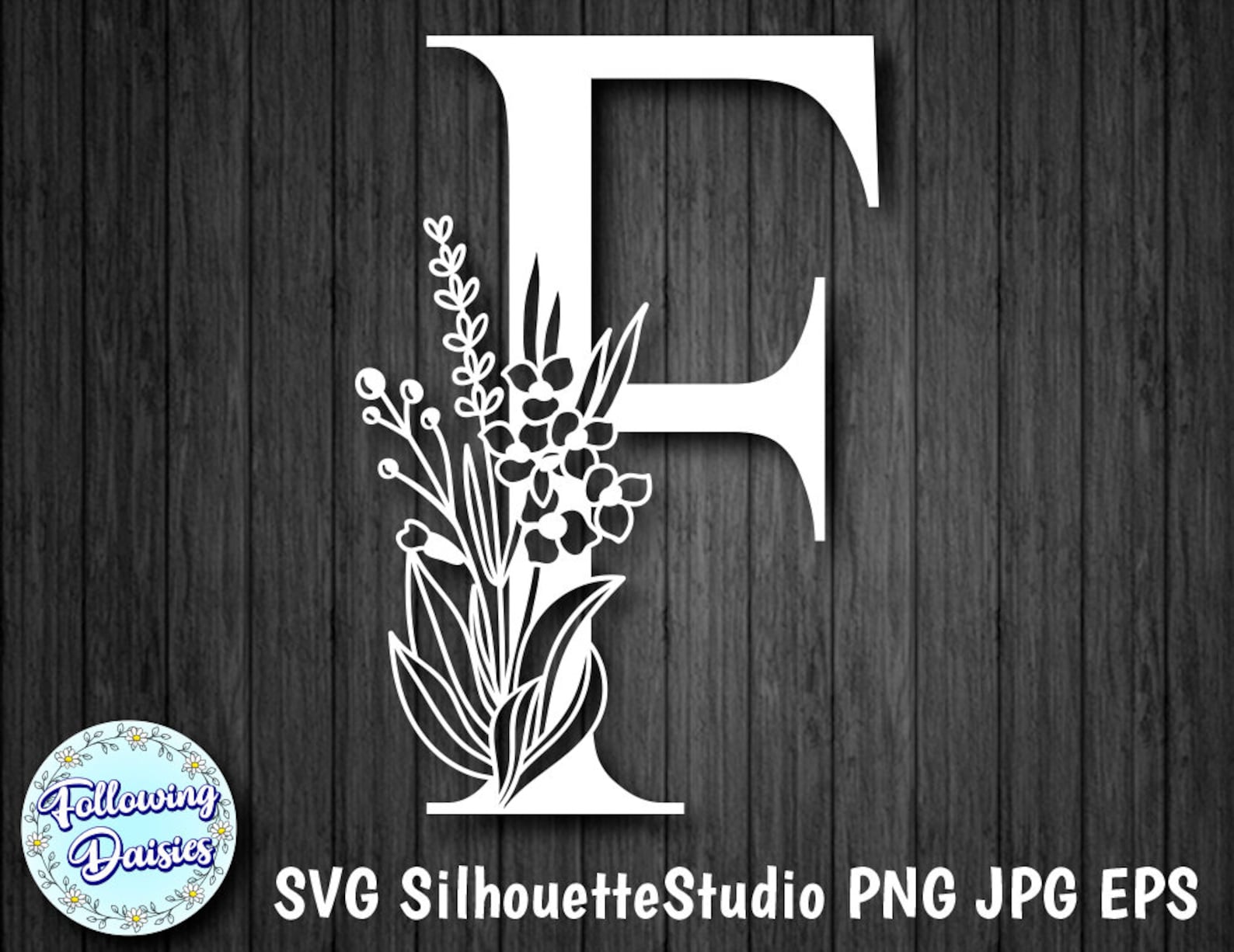 LETRA F Floral en SVG Letra F decorada con flores Archivos | Etsy