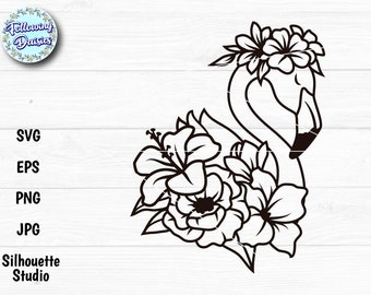 Flamingo for Cricut Tropical Flowers Svg Summer Svg - Etsy