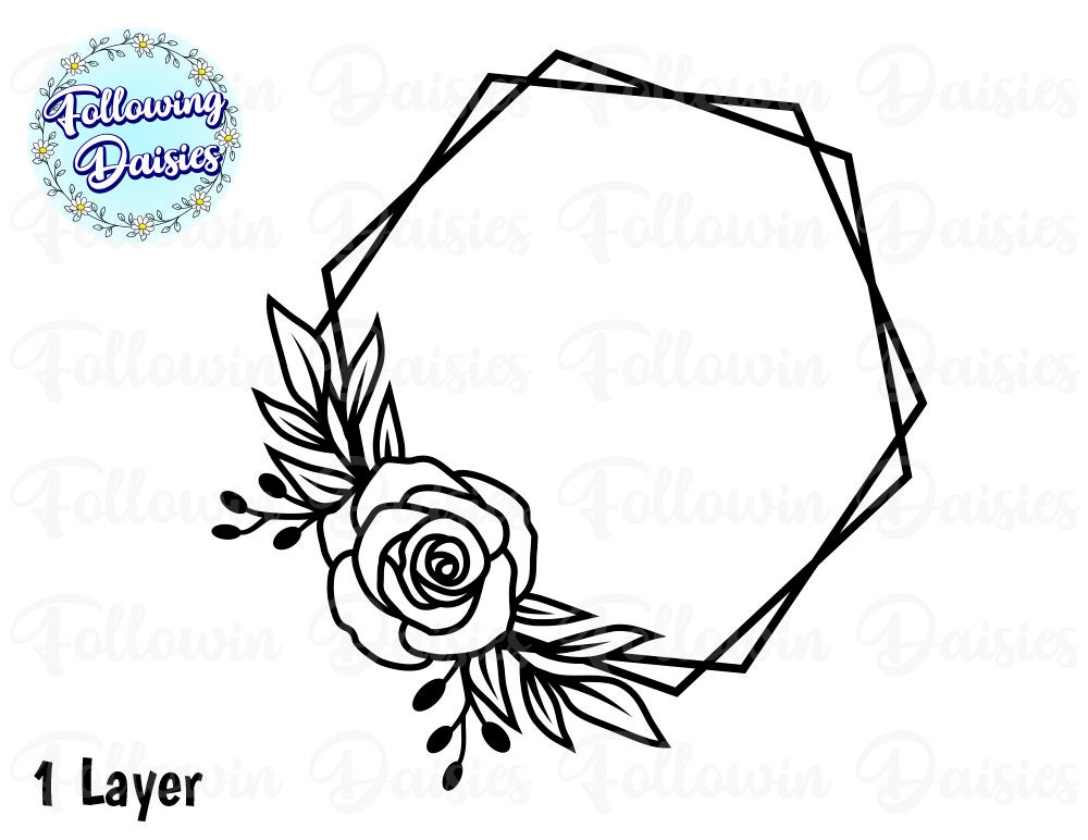 FLORAL FRAMES in SVG No.2 Geometric Frames Monogram Frame - Etsy