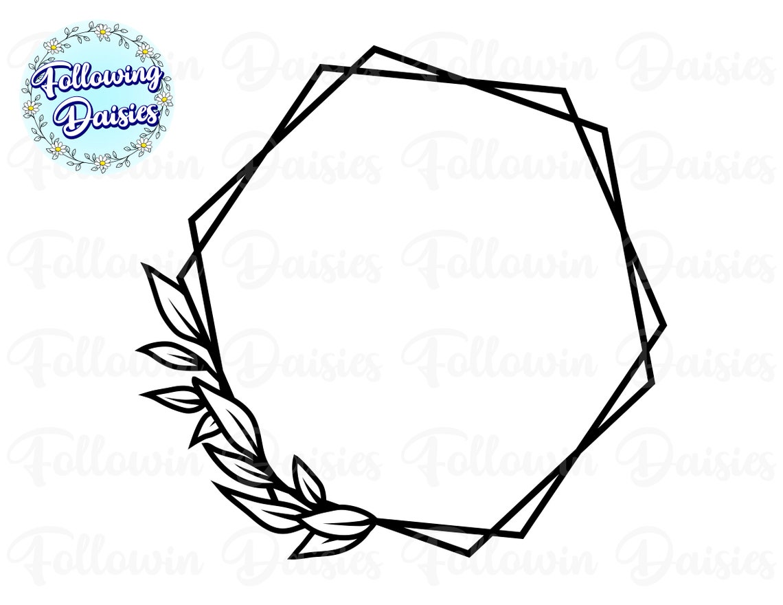 LEAF FRAMES in SVG Geometric Frames Monogram Frame Circle - Etsy