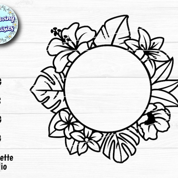 Tropical Frame Svg - Etsy