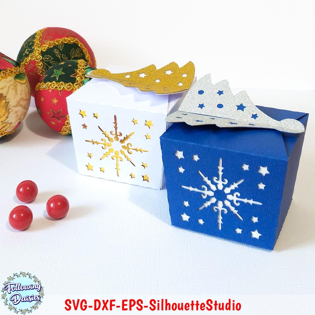 CHRISTMAS BOX SVG, Christmas Box Template, Christmas Gift Box Svg, Box ...