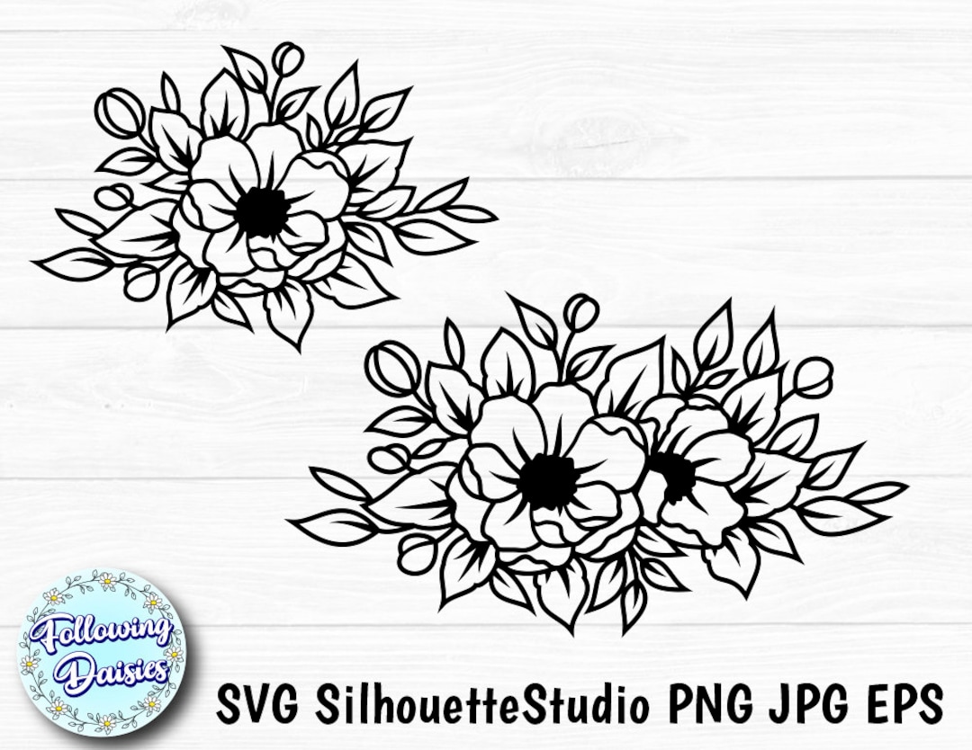 FLORAL BOUQUETS SVG, Flowers, Flower Cut File, Floral Ornaments, Paper ...