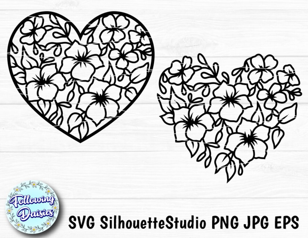 FLOWER HEART SVG, Flowers, Love, Valentine's Day, Floral Heart, Paper ...