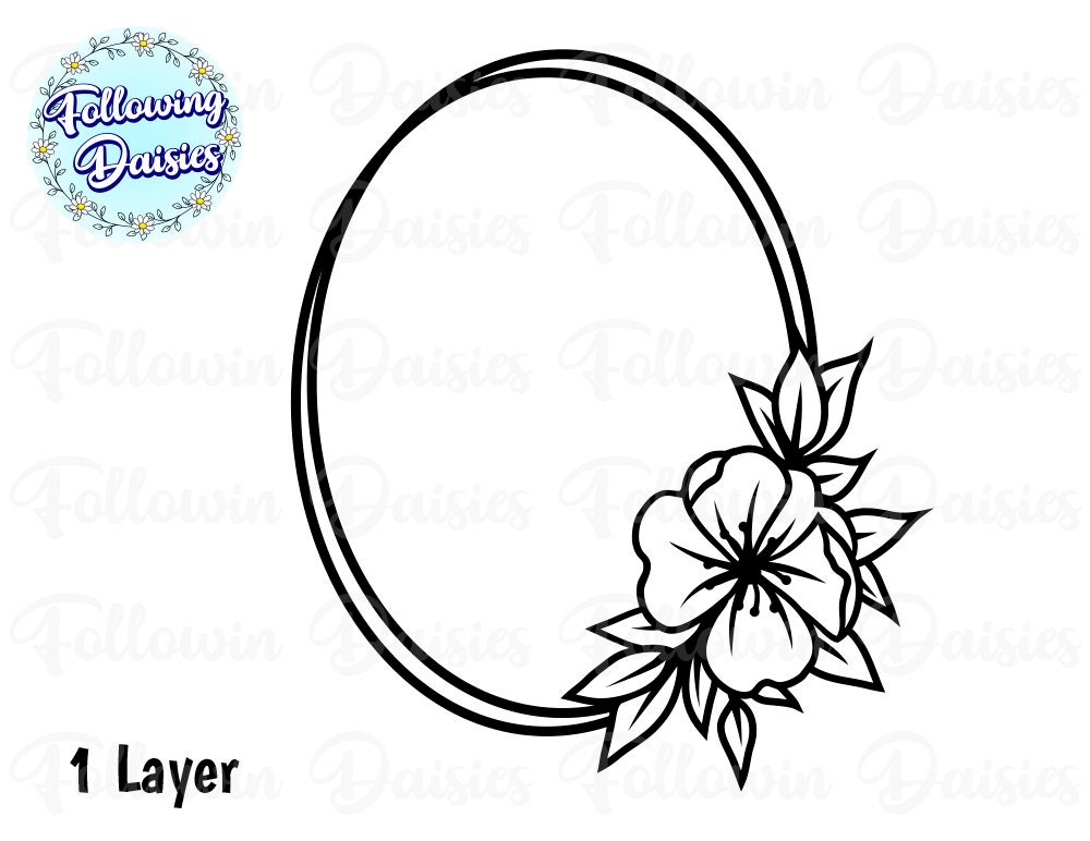 FLORAL FRAMES No.3 in SVG Geometric Frames Monogram Frame | Etsy