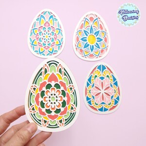 MANDALAS Easter EGGS SVG, Layered Easter Eggs,mandalas Svg, Easter Egg ...