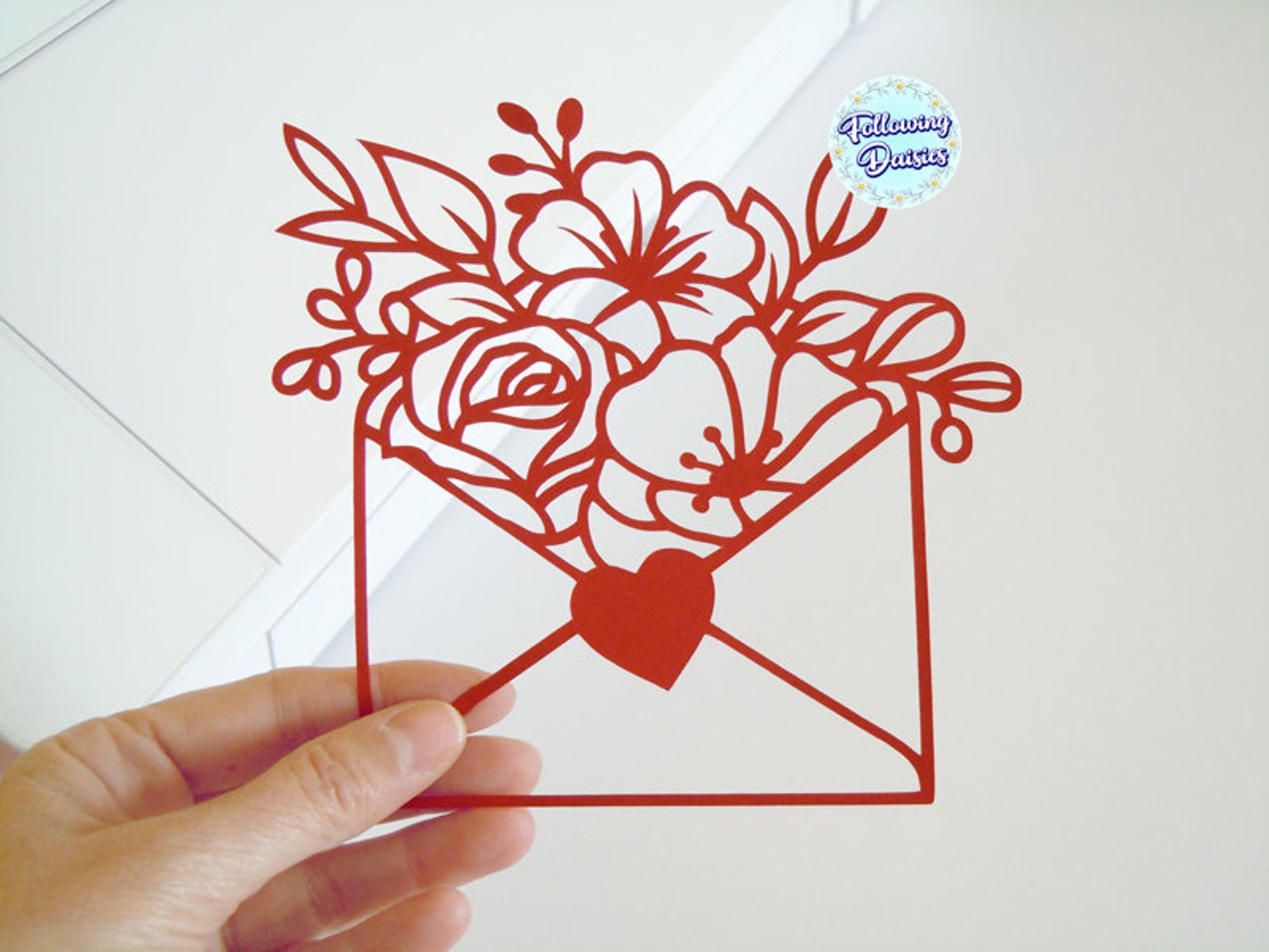 FLORAL ENVELOPE SVG, Flowers, Love, Valentine's Day, Lovely Envelope ...