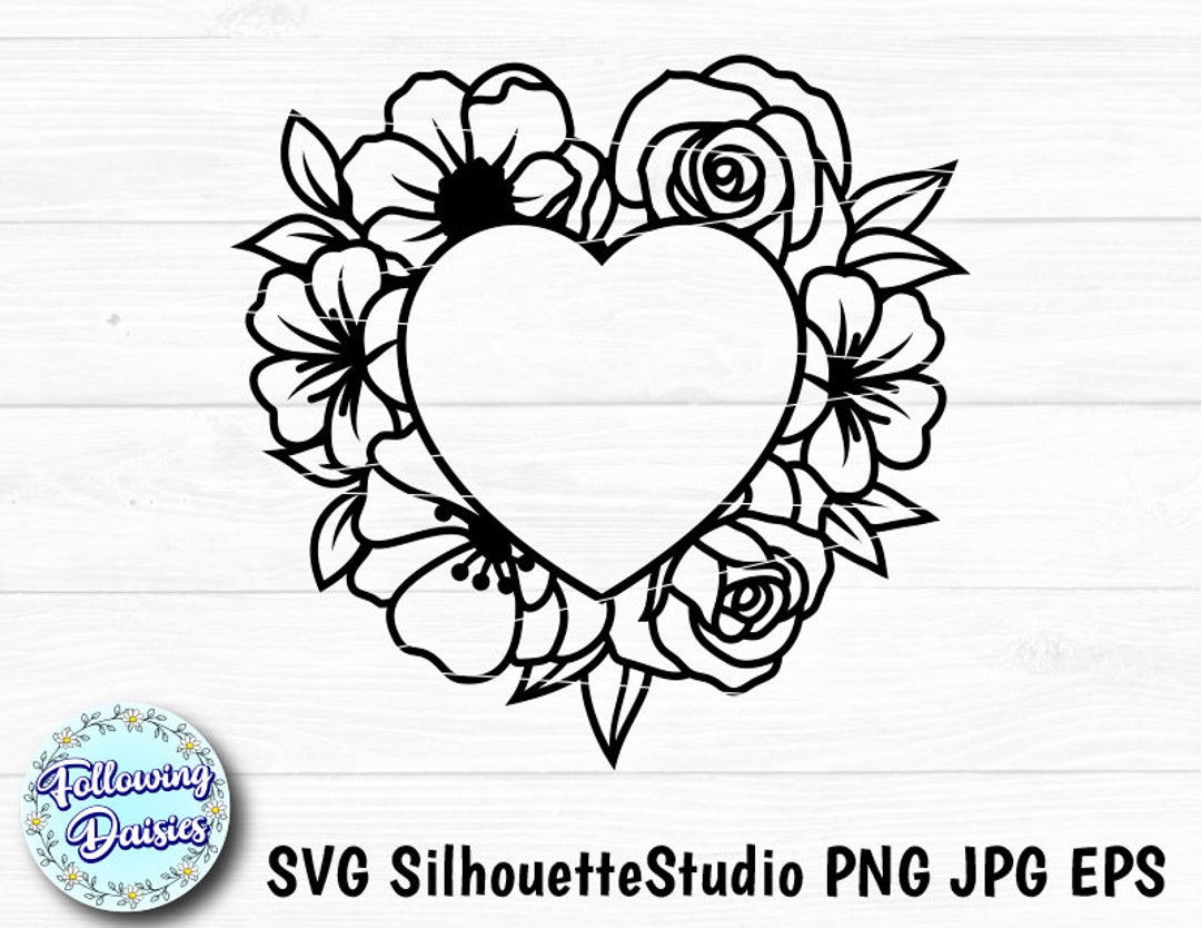 FLOWER HEART SVG, Flowers, Love, Valentine's Day, Floral Heart, Paper ...