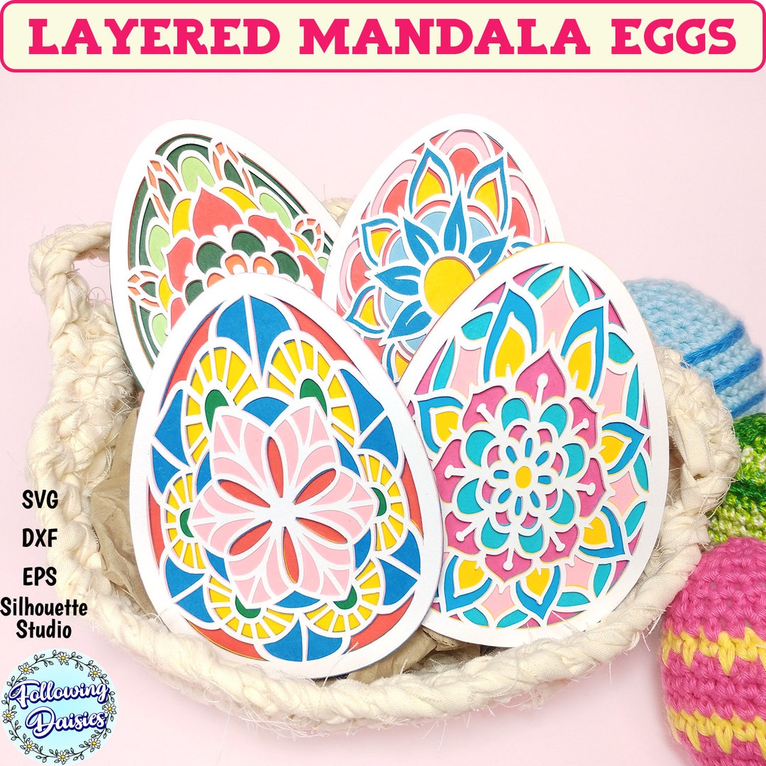MANDALAS Easter EGGS SVG, Layered Easter Eggs,mandalas Svg, Easter Egg ...