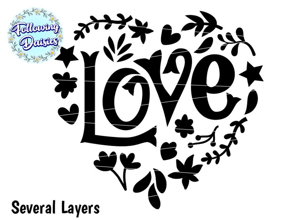 HEART SVG File, Valentine's Day, Love Cut File, Birthday, Svg Files for ...