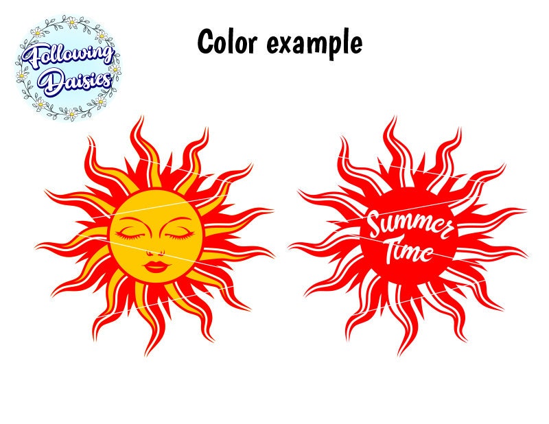 SOL con CARA en SVG Silueta de sol Archivos svg para cricut - Etsy México