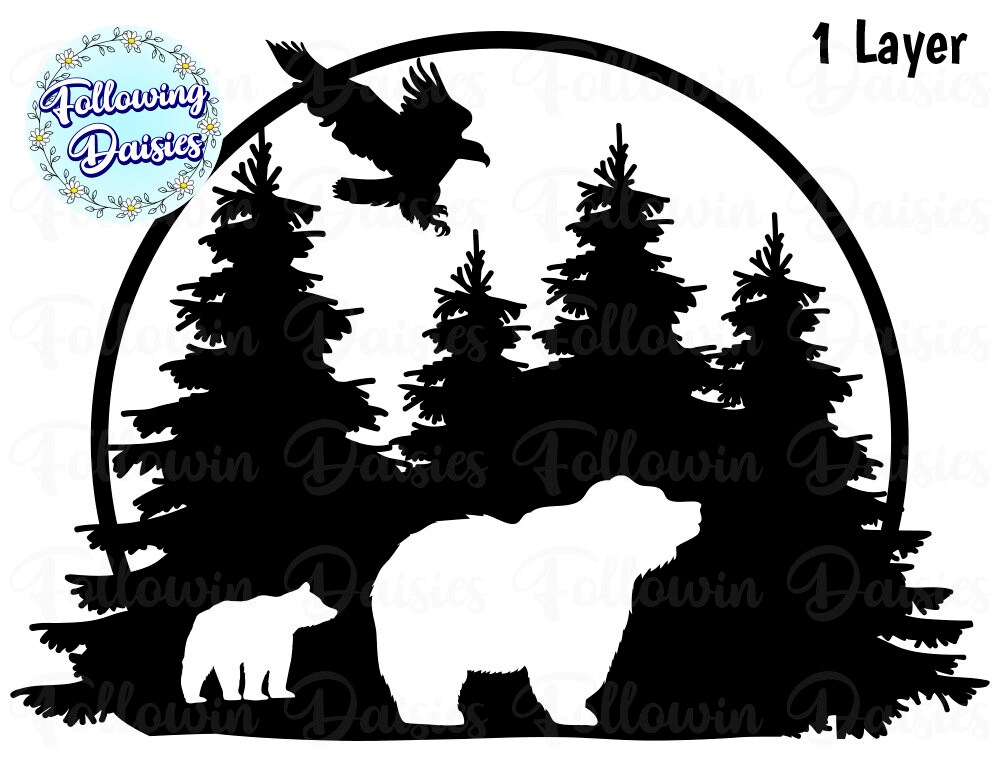 BEAR in the FOREST in SVG Baby Bear Instant Download Svg | Etsy Australia