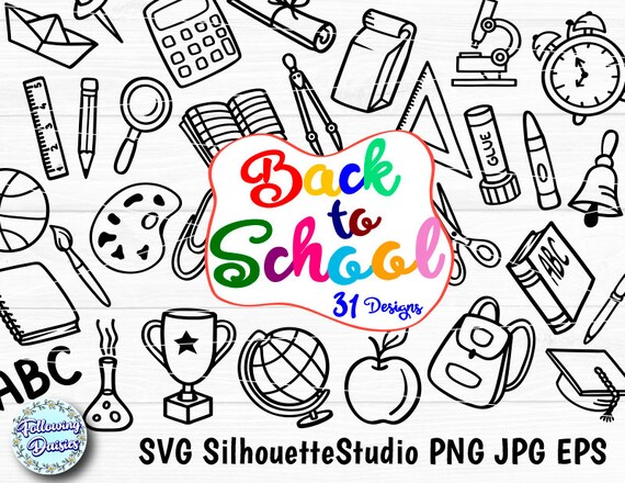 BACK to SCHOOL SVG Estudents School Ornaments School - Etsy
