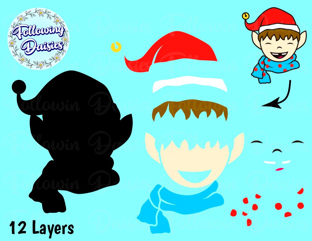 SANTA CLAUS and Elf in SVG Christmas templates en svg | Etsy