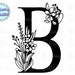 FLORAL LETTER B in Svg, Decorative Initial, Paper Cut Template, Instant ...
