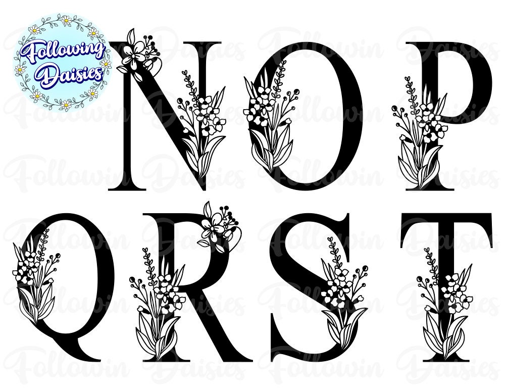 ABECEDARIO Floral completo en SVG Letras decoradas con - Etsy México