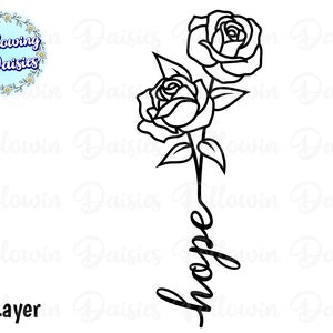 HOPE FLORAL in SVG, Roses Bouquets, Hope Flowers, Floral, Hope Cut File ...