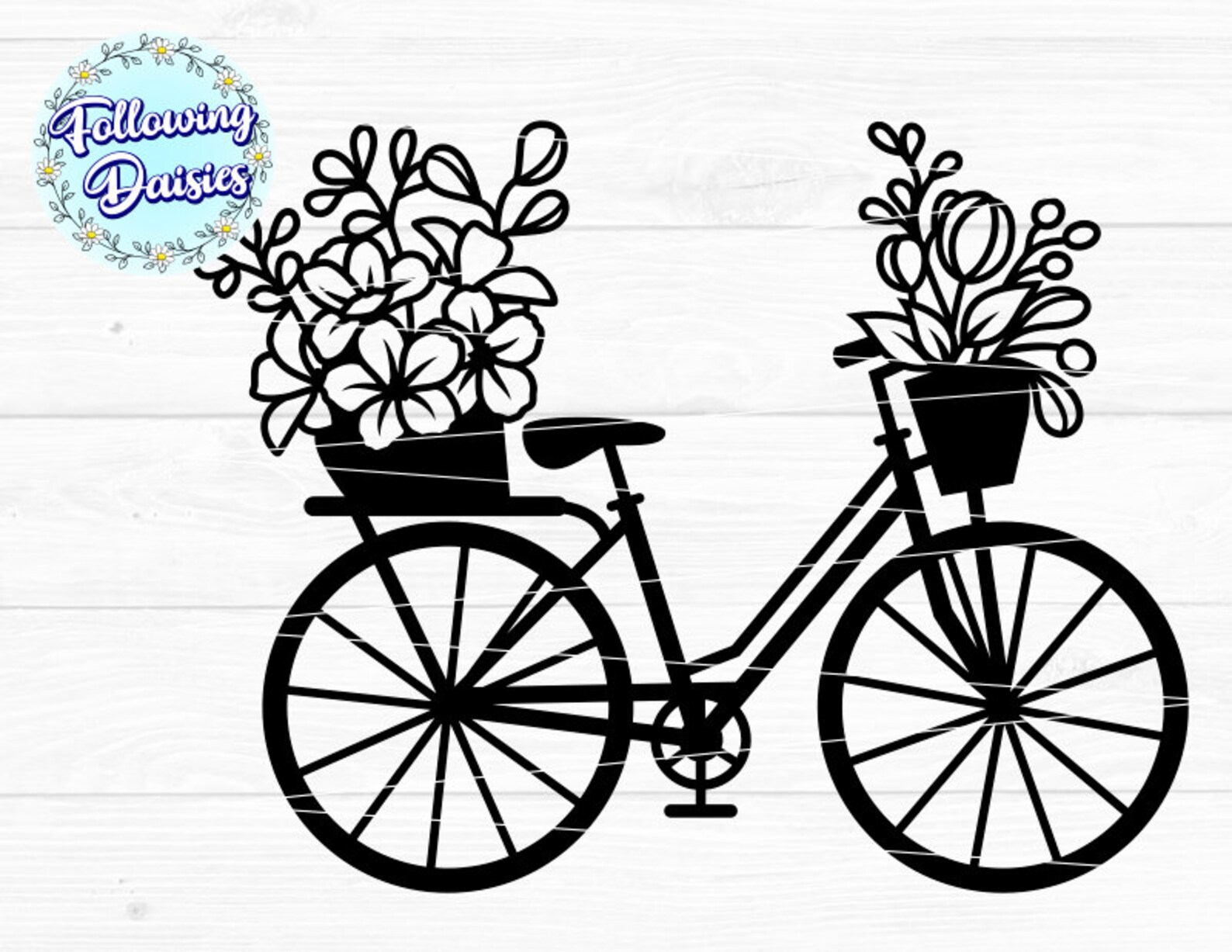 VINTAGE BICYCLE in SVG Cycling Travel Summer Flowers - Etsy