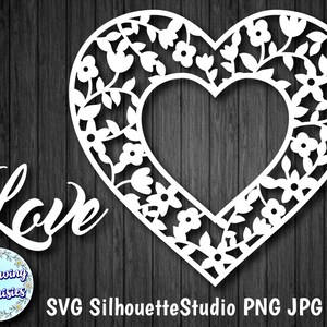 FLOWER HEART in SVG Heart Decorated With Flowers Love in | Etsy