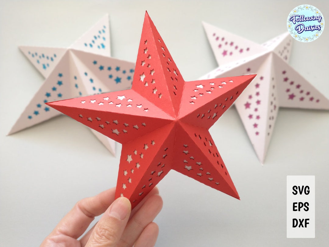 3D CHRISTMAS STAR SVG, Christmas 3D Paper Star, Christmas Decorations ...