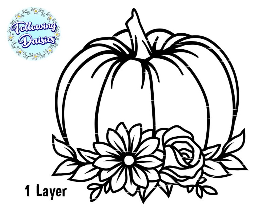 PUMPKIN and FLOWERS SVG Halloween Thanksgiving Fall - Etsy